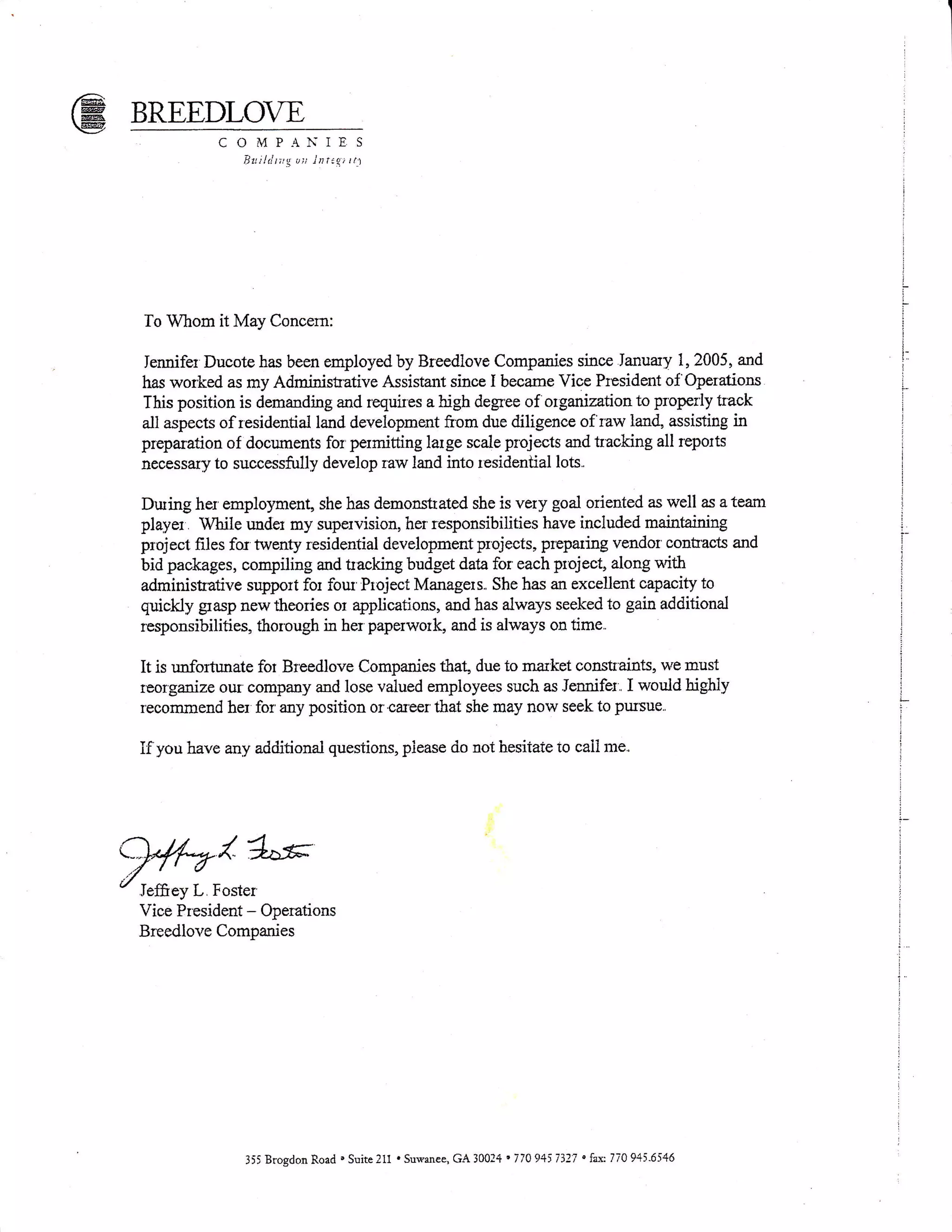 Foster Letter of Recommendation | PDF