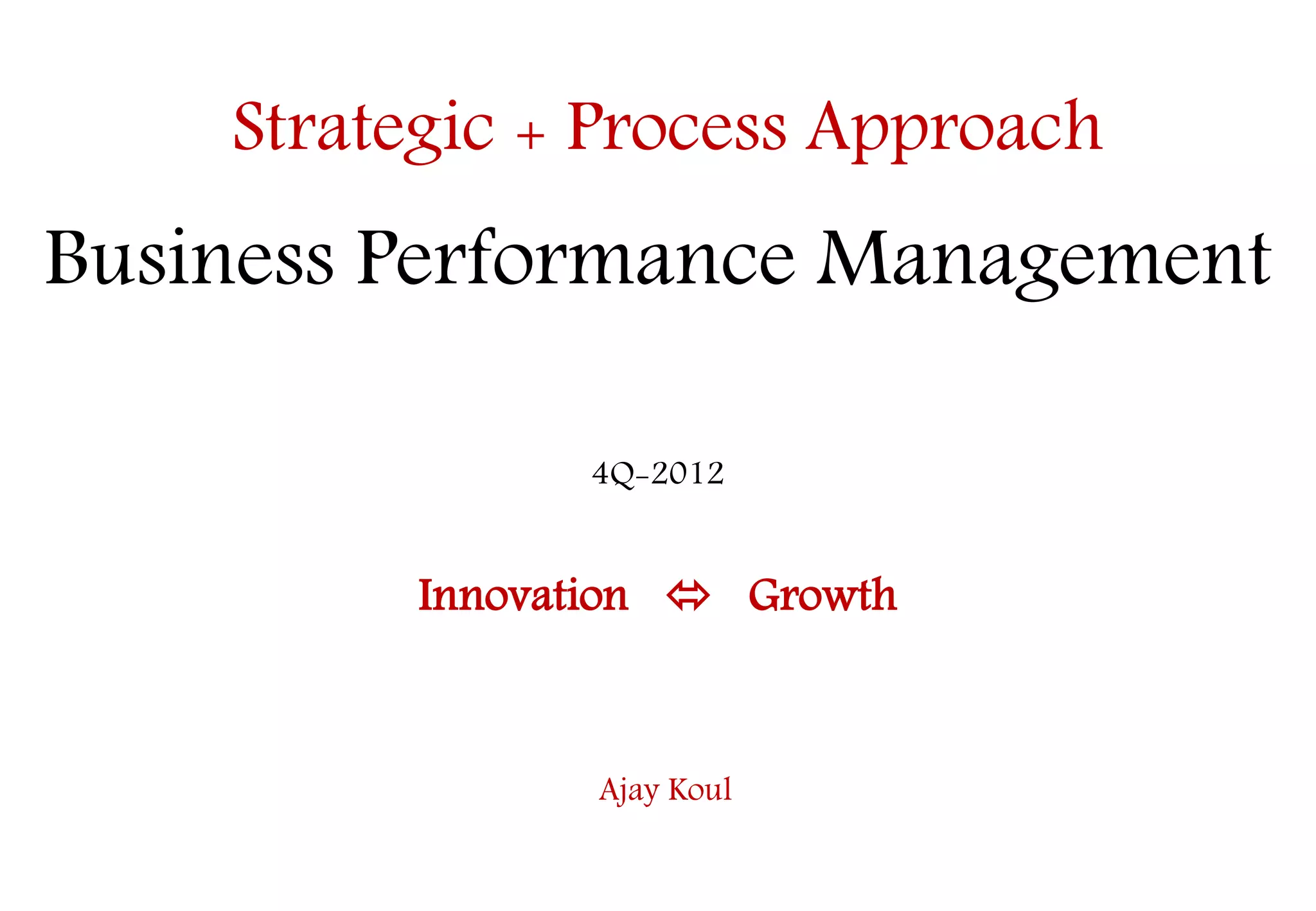 Business Performance Management - Process Approach | PPT