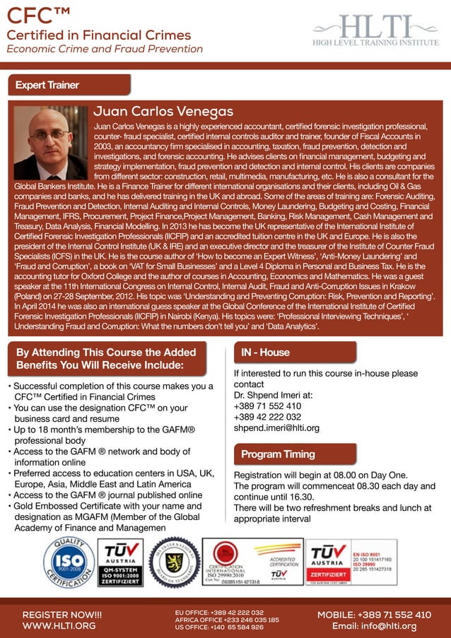 CFC - Certified in Financial Crimes: Economic Crime and Fraud ...