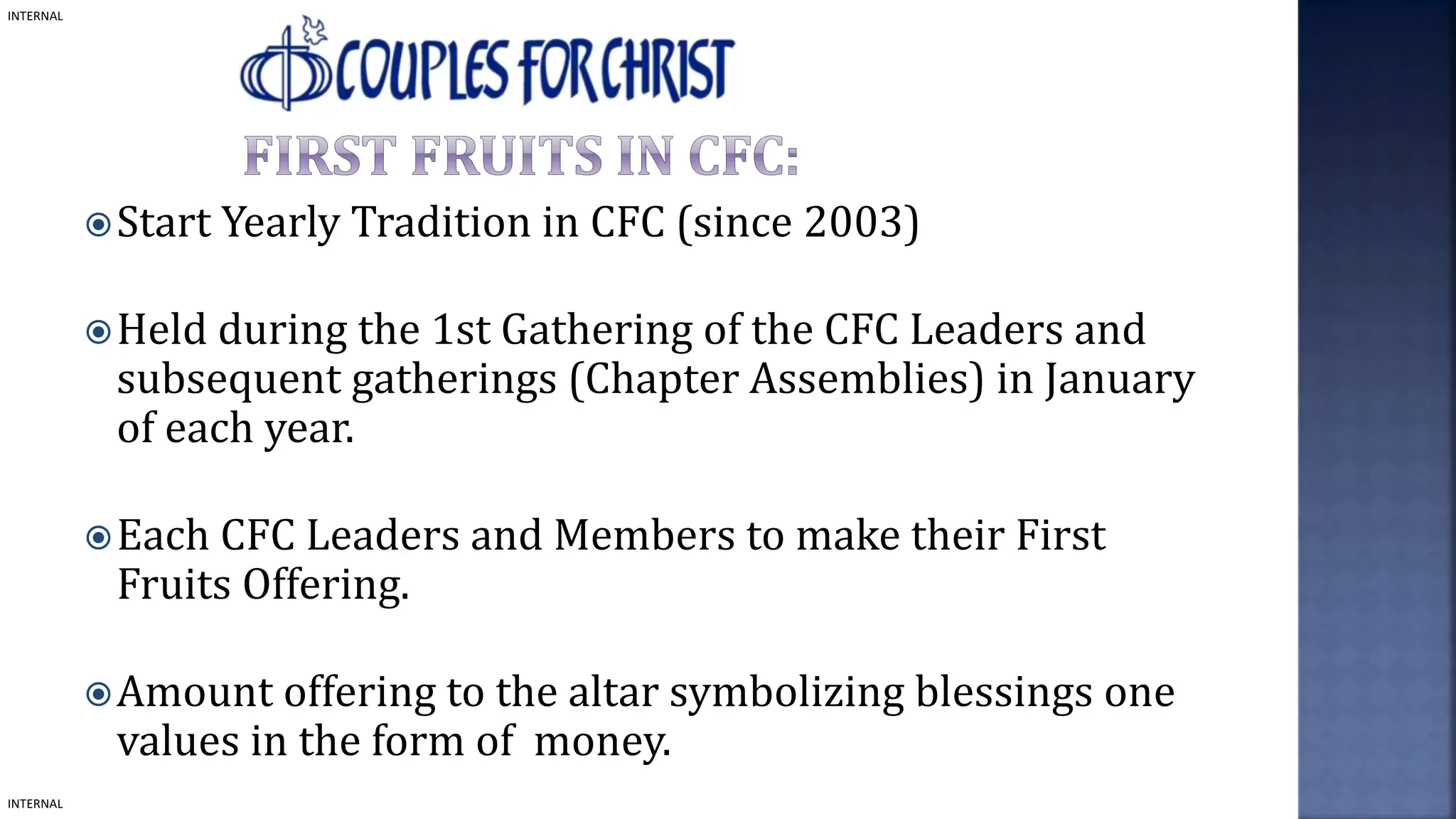 First Fruits Assembly teaching ppt cfc bm | PPTX