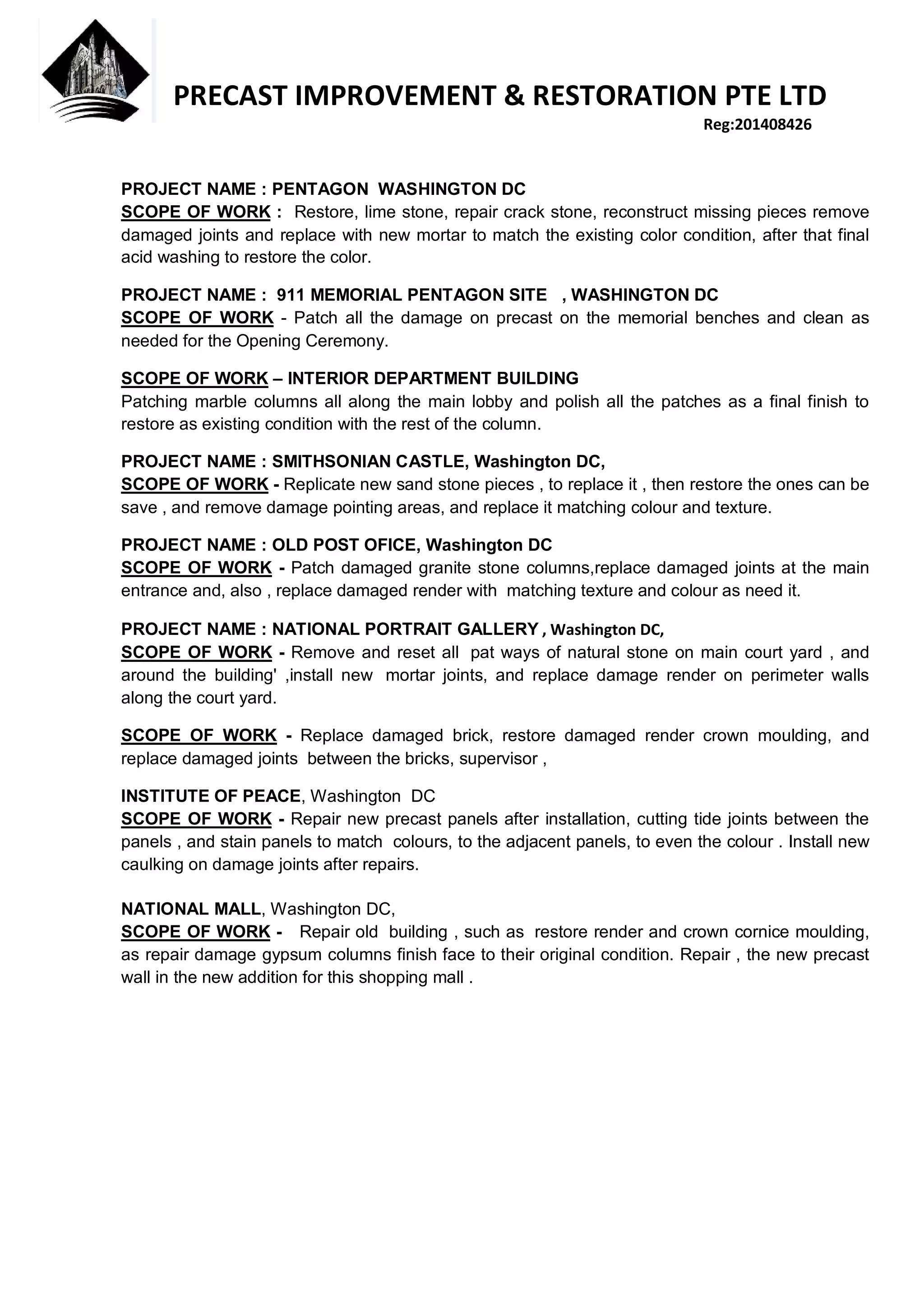 Precast Improvement Restoration (Updated Profile) | PDF