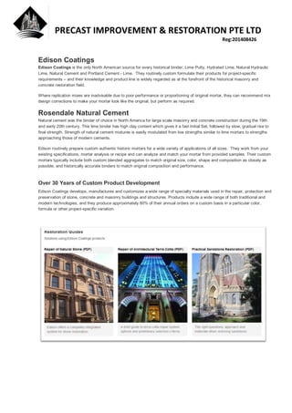 Precast Improvement Restoration (Updated Profile) | PDF