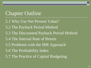 Net Present Value and Other Investment Rules | PDF