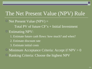 Net Present Value and Other Investment Rules | PDF