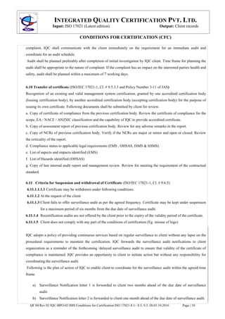Conditions for Certification – IQC Global Australia | PDF