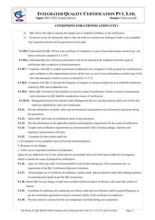 Conditions for Certification – IQC Global Australia | PDF