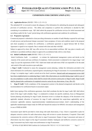 Conditions for Certification – IQC Global Australia | PDF