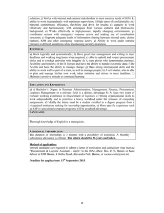 CFCV2015-03 Procurement and Logistics Assistant Intern | PDF