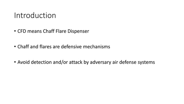 CFD (Chaff and Flares Dispense) | PPTX | Arms & Ammunition | Sensitive ...