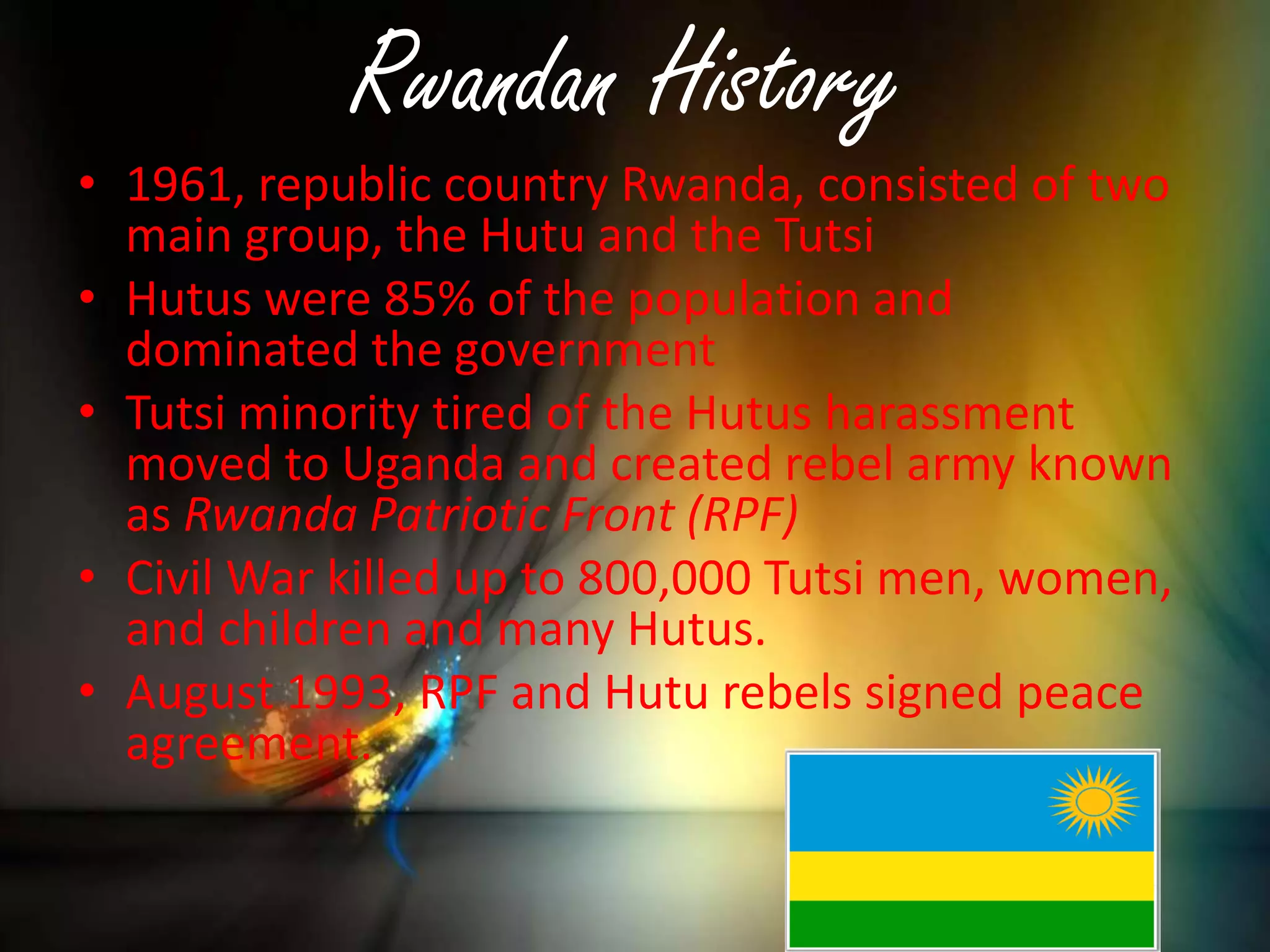 Rwanda Genocide | PPTX | Death, Injury, or Military Conflict ...