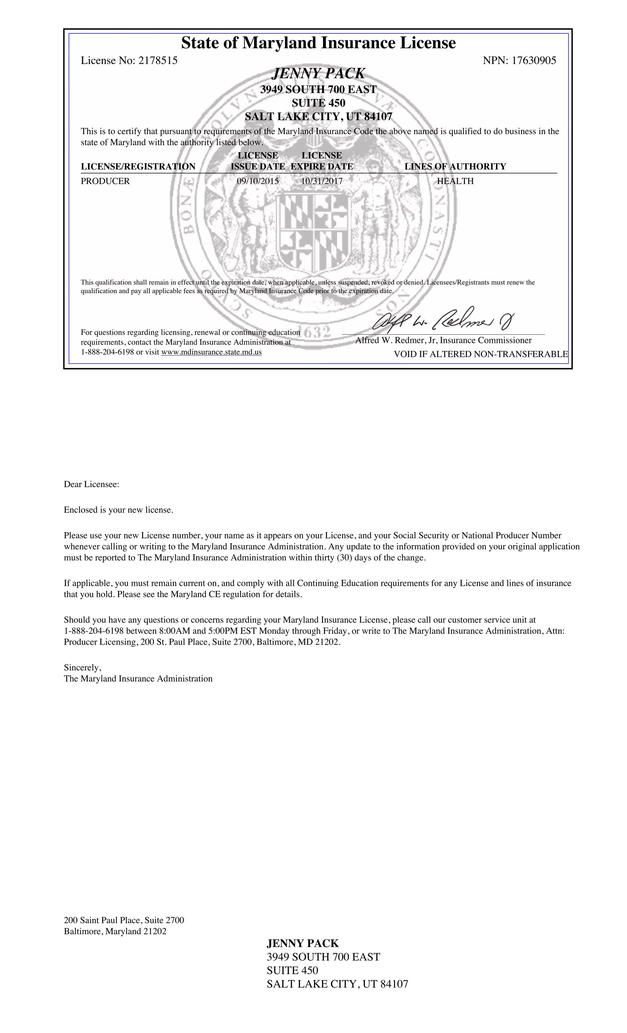 Maryland License | PDF