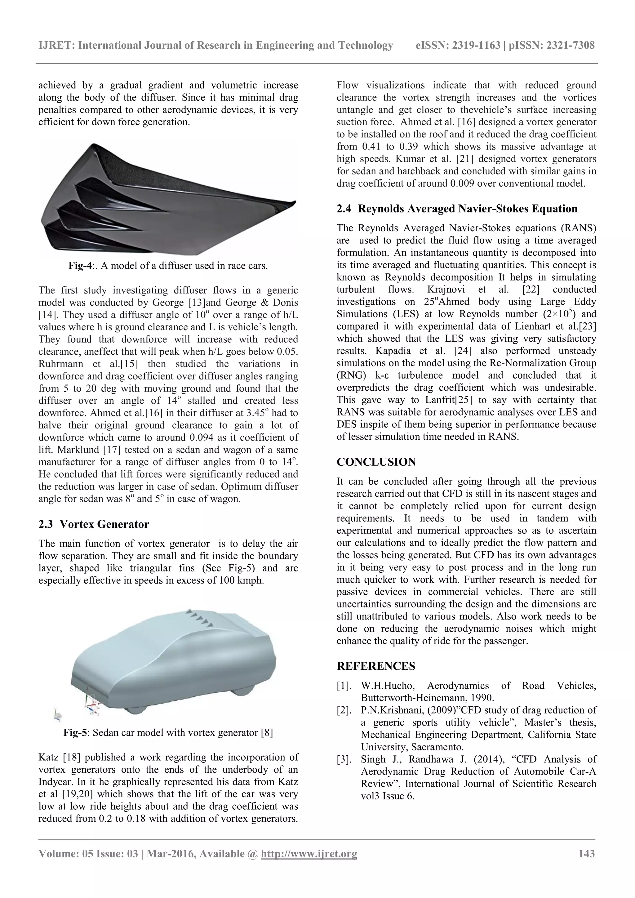 Cfd analysis of car body aerodynamics including effect of passive flow ...