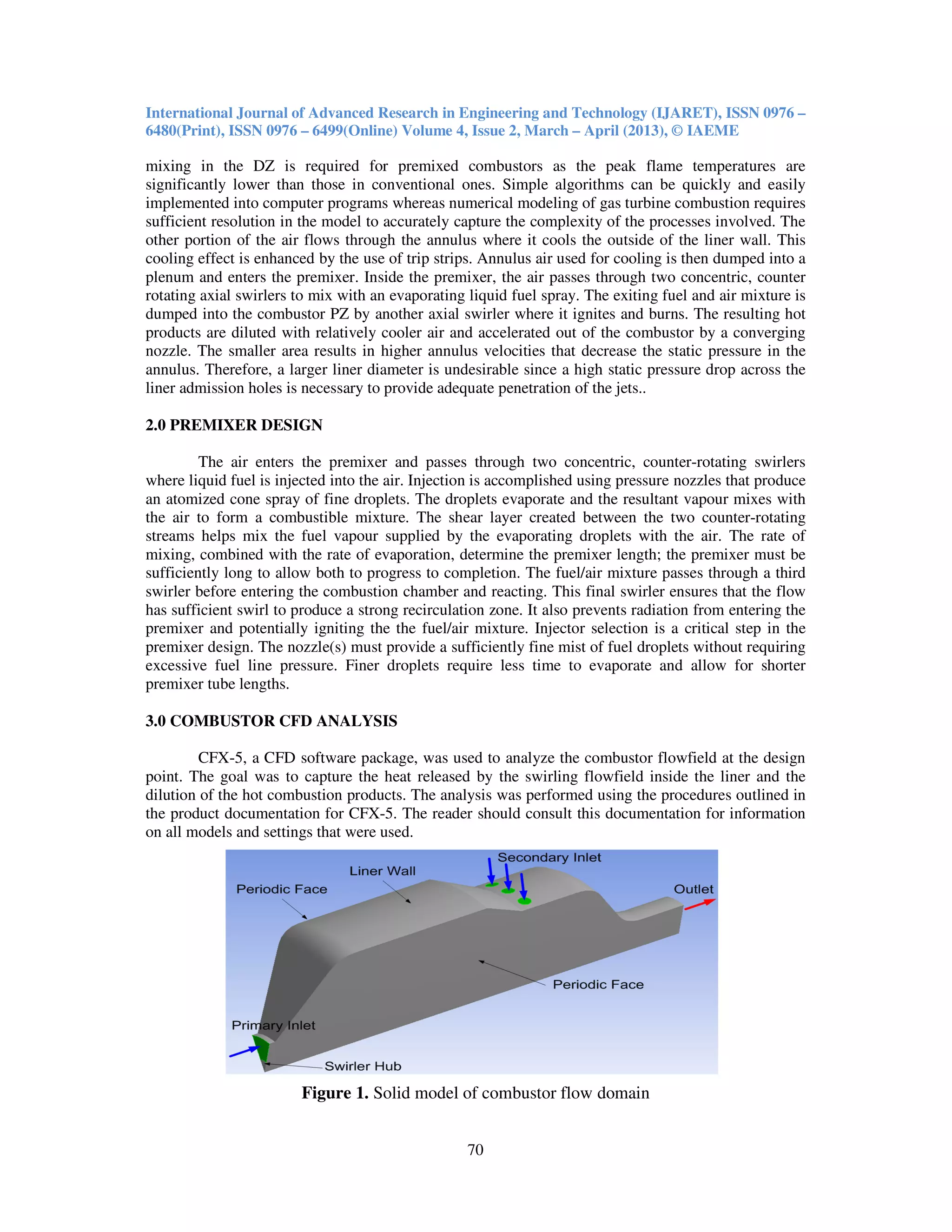 Cfd analysis of lean premixed prevapourised combustion chamber | PDF