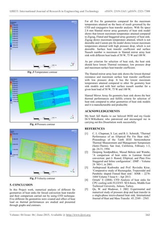 Cfd and conjugate heat transfer analysis of heat sinks with different ...