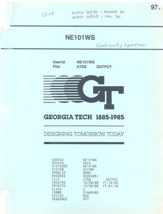 Cfd ch08 continuity equations | PDF