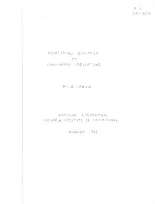 Cfd ch08 continuity equations | PDF