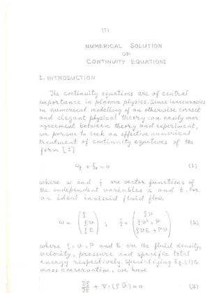 Cfd ch08 continuity equations | PDF