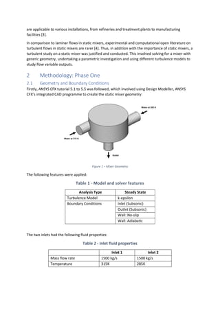 CFD Coursework: An Investigation on a Static Mixer | PDF