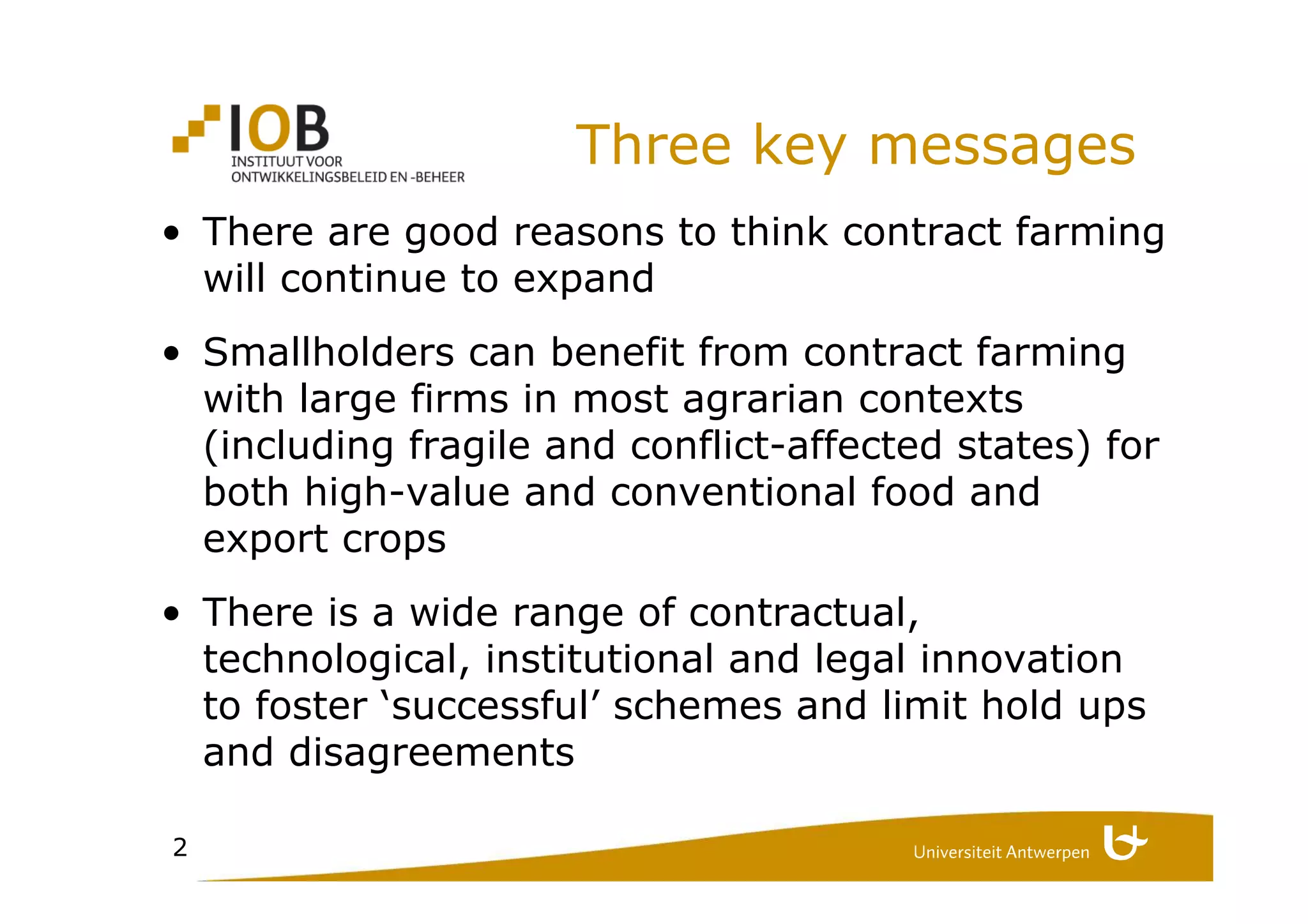 Contract farming in developing countries: a literature review | PDF ...