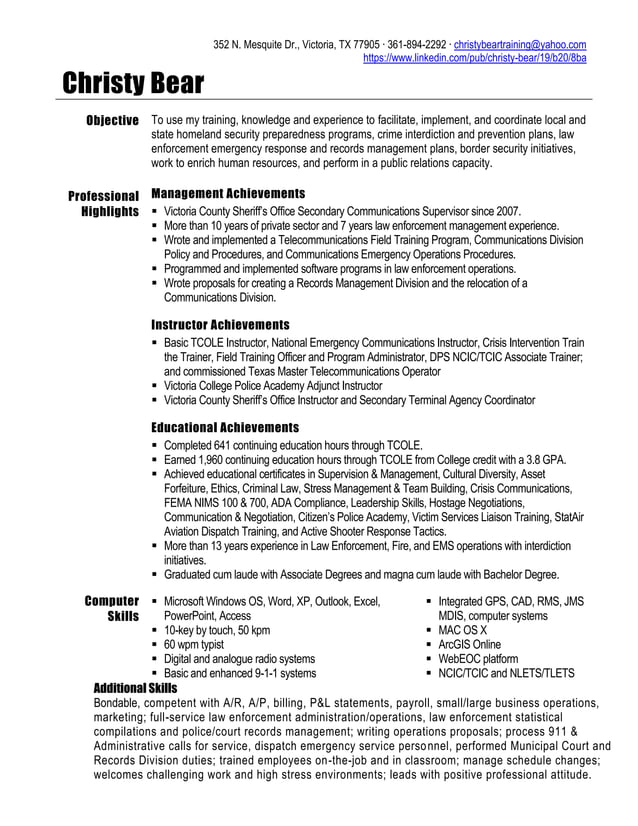 Christy Bear Resume 2015 PDF | PDF
