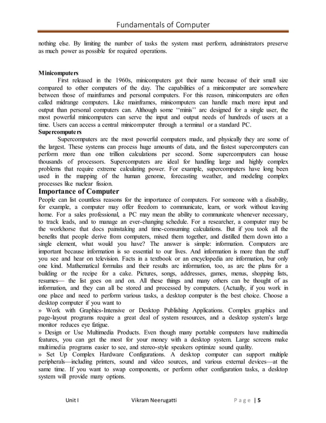 Computer Fundamentals | PDF