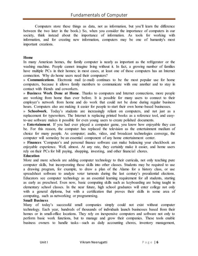 Computer Fundamentals | PDF