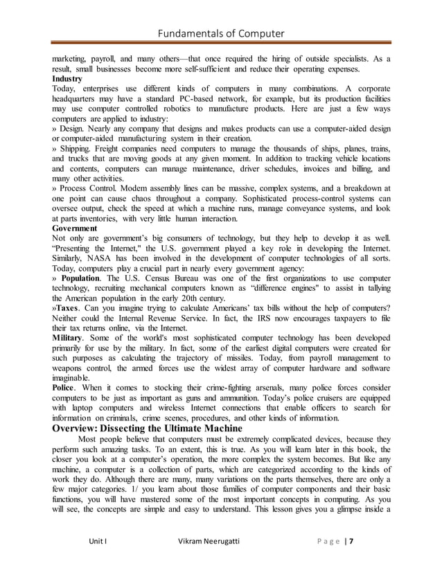 Computer Fundamentals Pdf 