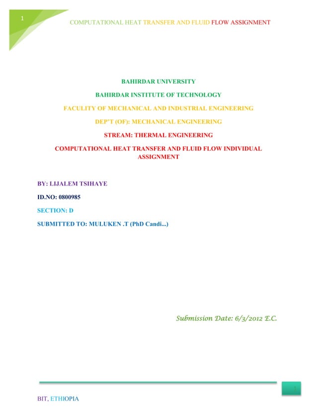 Cfd( on finite difference method)assignment | PDF