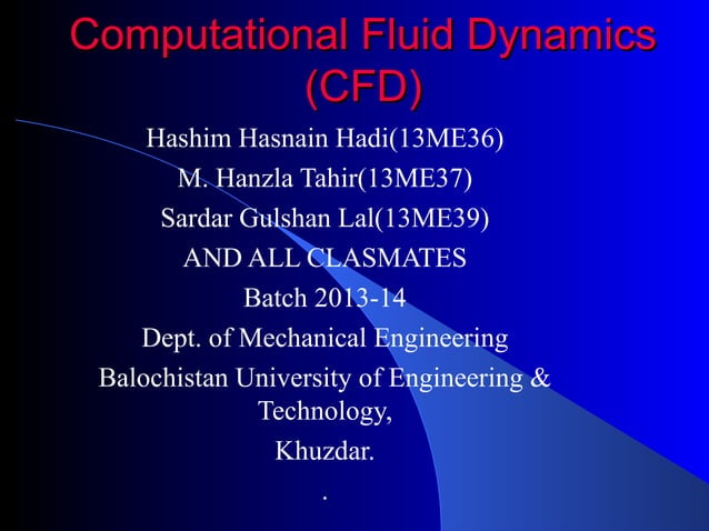 Introduction to Computational Fluid Dynamics (CFD) | PPT | Physics | Science