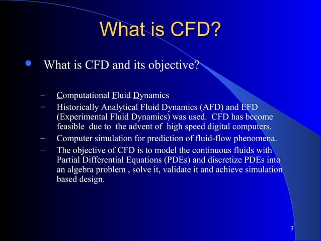 Introduction To Computational Fluid Dynamics Cfd Ppt Physics Science