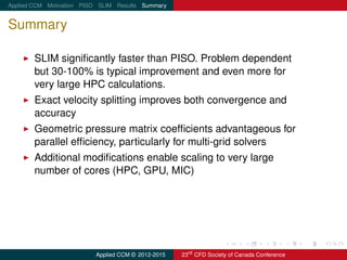 A Projection Method Based Fast Transient Solver for Incompressible Turbulent Flows | PPT