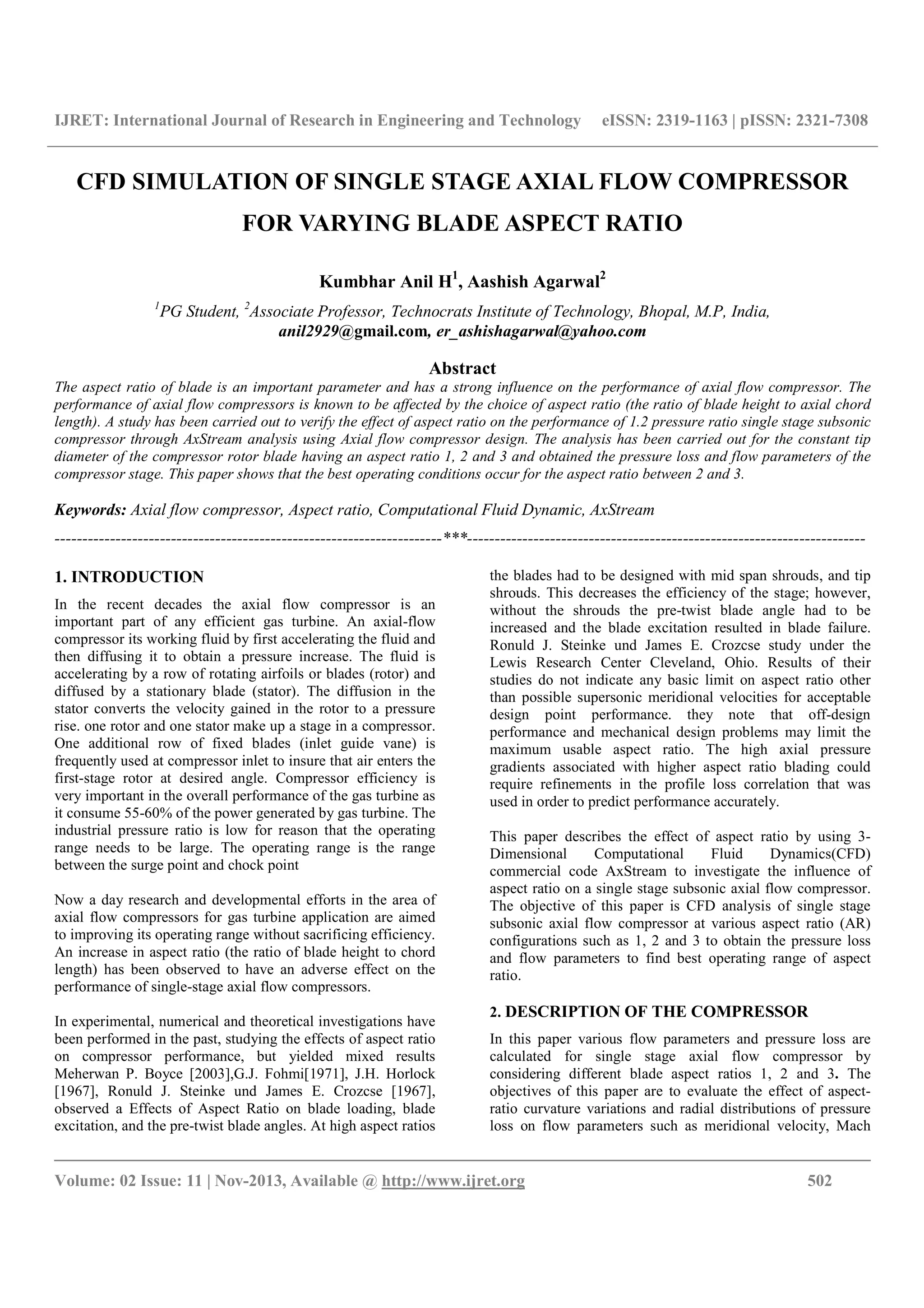 Cfd simulation of single stage axial flow compressor | PDF | 3-D Graphics | Computer Software ...
