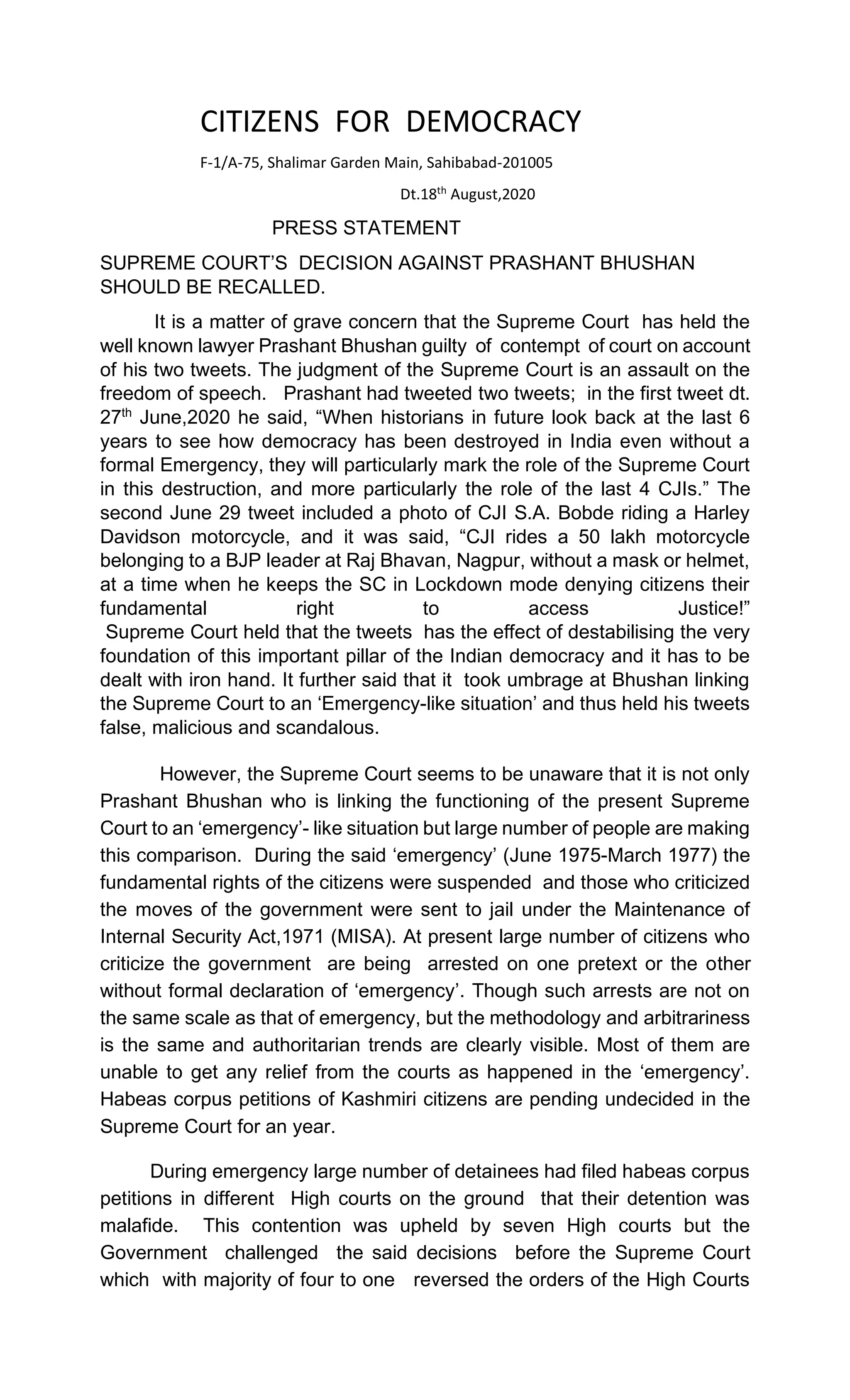 Cfd statement on prashant | PDF