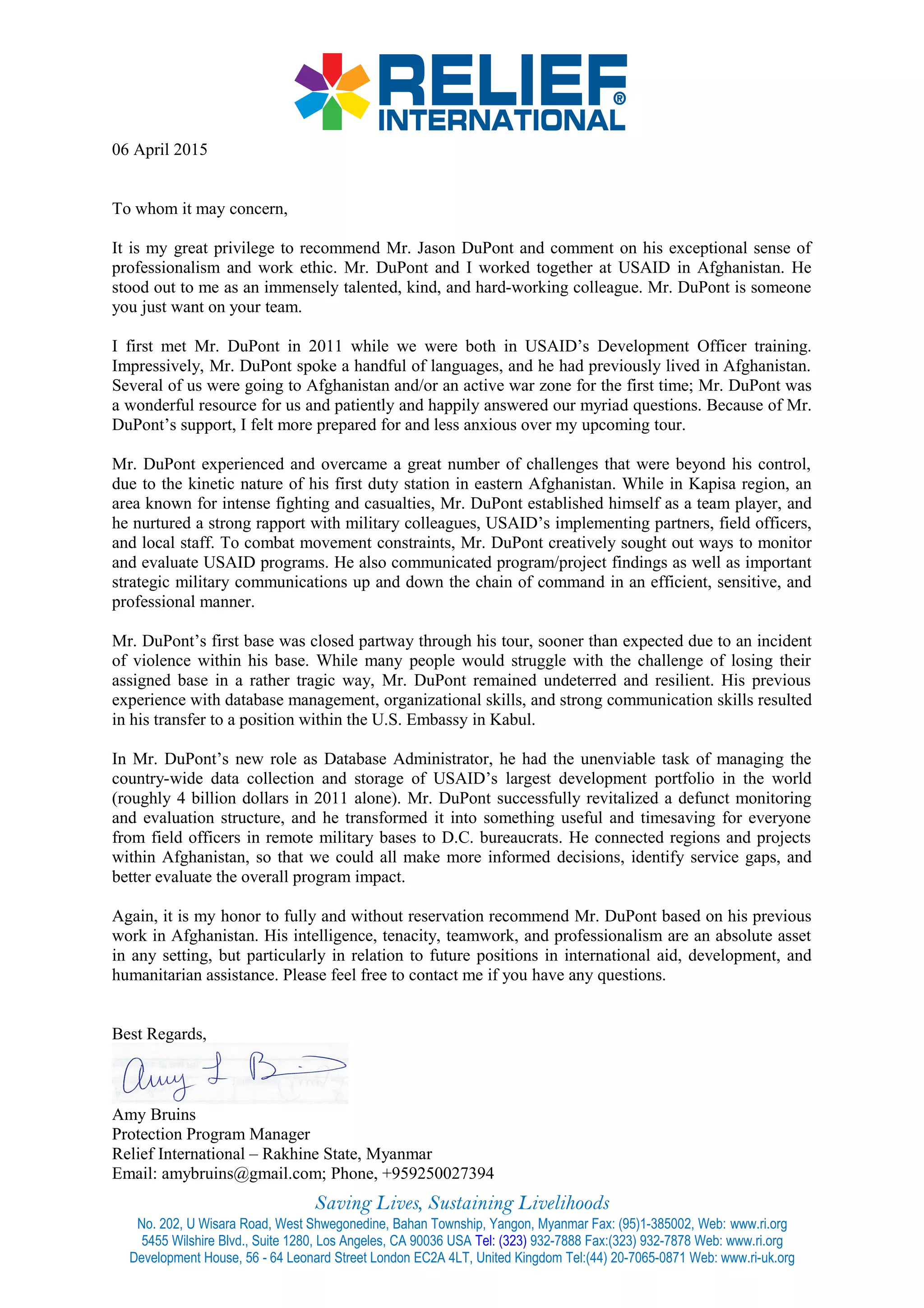 Letter of Recommendation for Jason DuPont | DOC