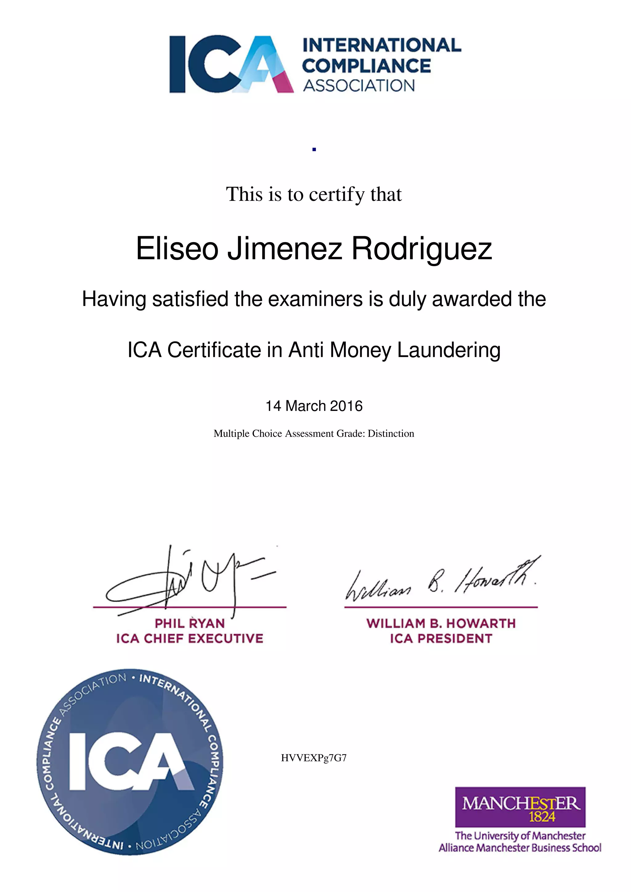 AML Certificate | PDF