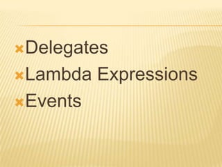 Three innovative C# features | PPT | Free Download