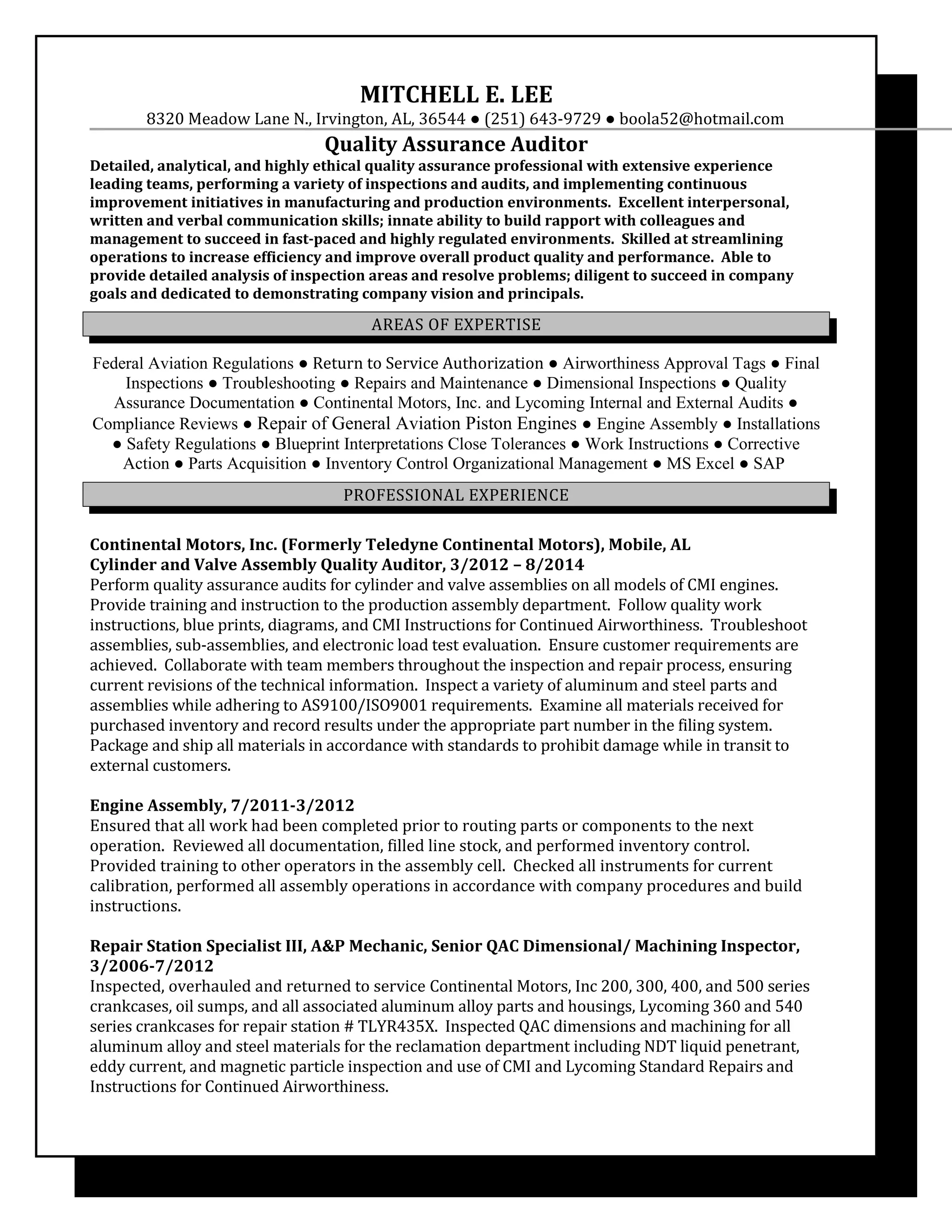 Mitchell Lee resume | DOC