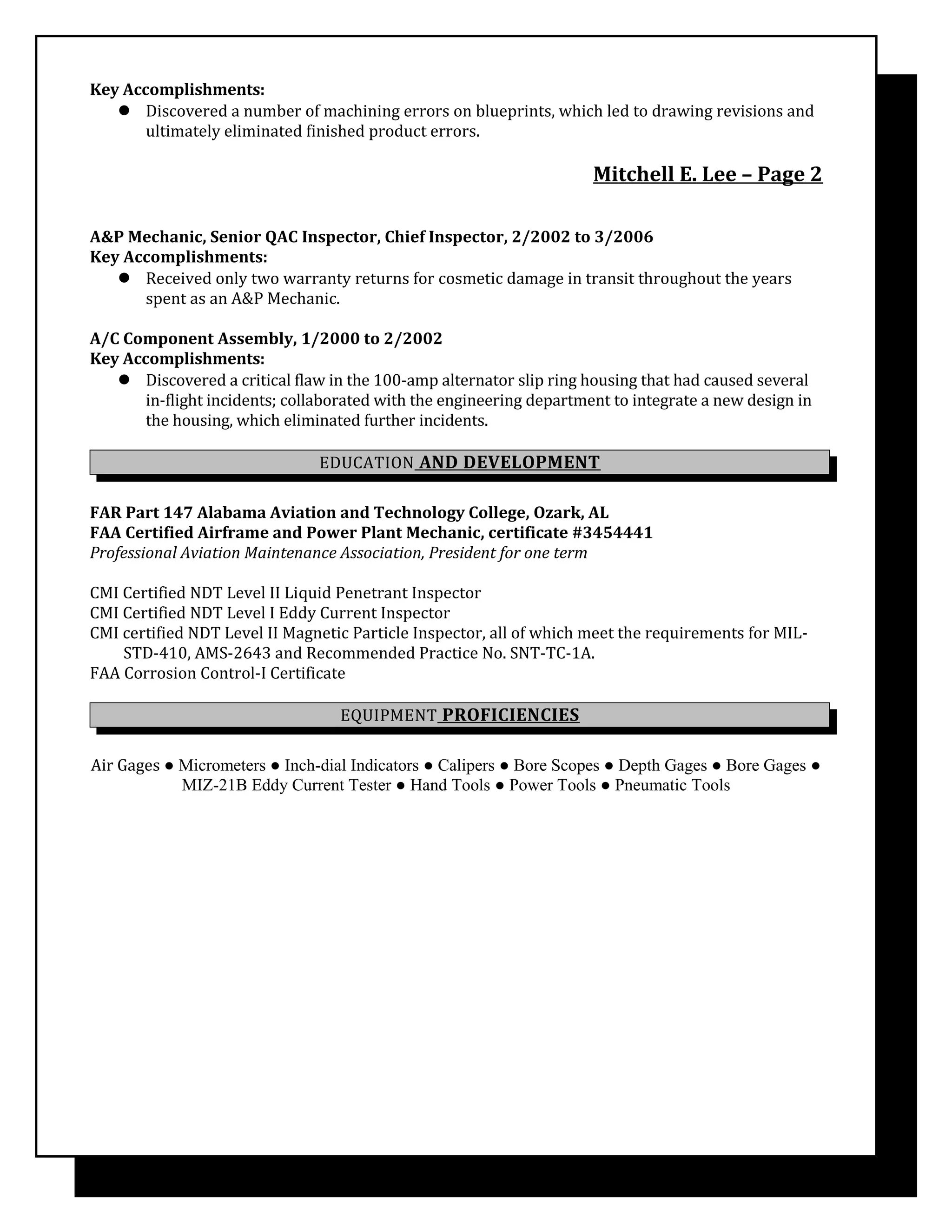 Mitchell Lee resume | DOC
