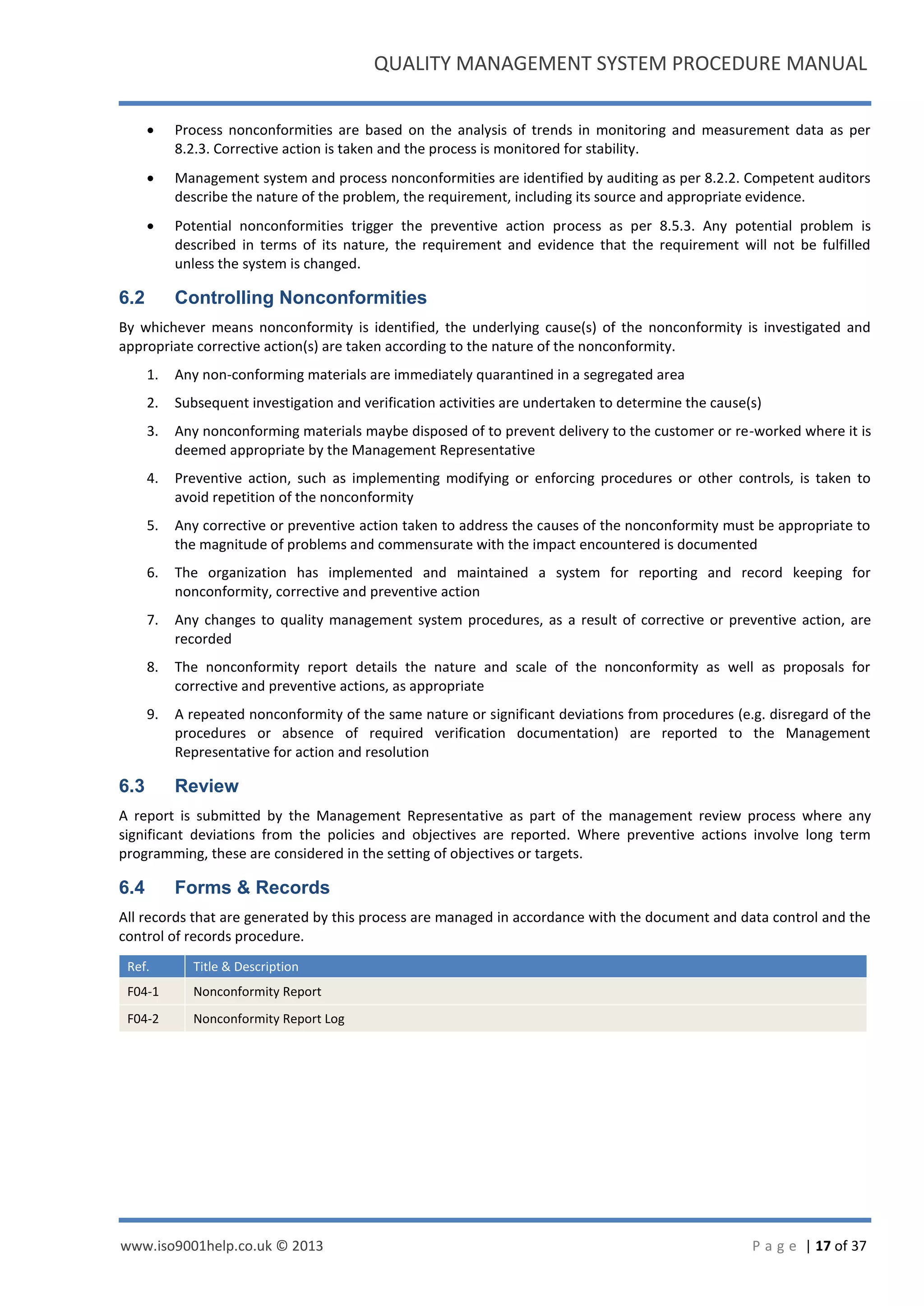 Quality-Management-System-Procedure | PDF