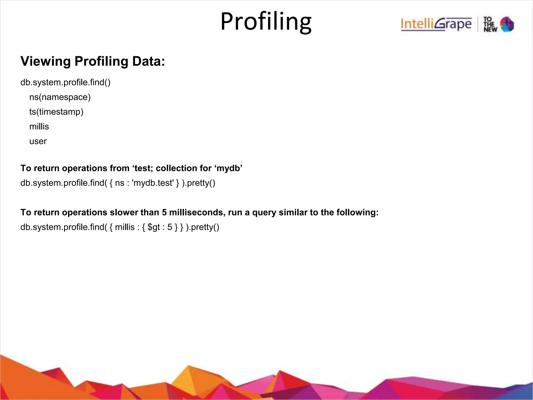 MongoDB Aggregations Indexing and Profiling | PPTX