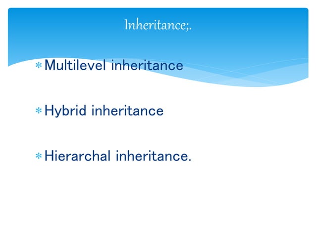 abitha-pds inheritance presentation | PPTX | Programming Languages | Computing