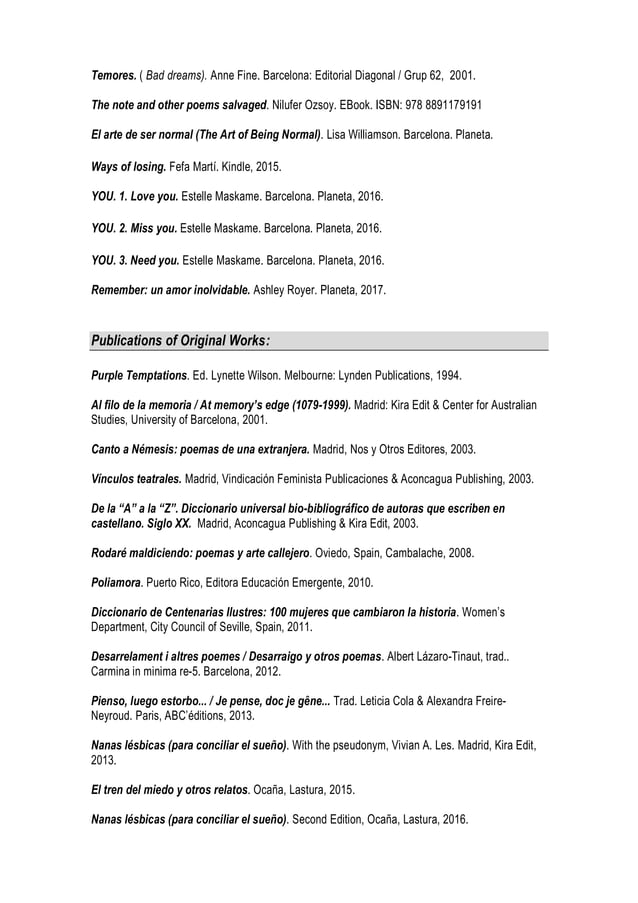 CV 2017 - Silvia Cuevas-Morales -English version | PDF