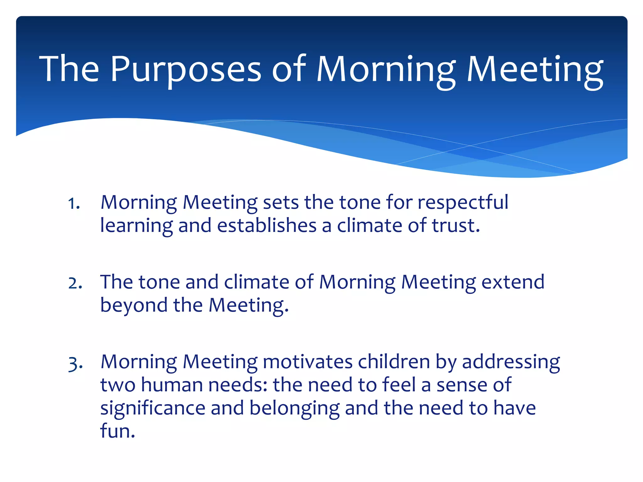 Morning meeting presentation | PPTX