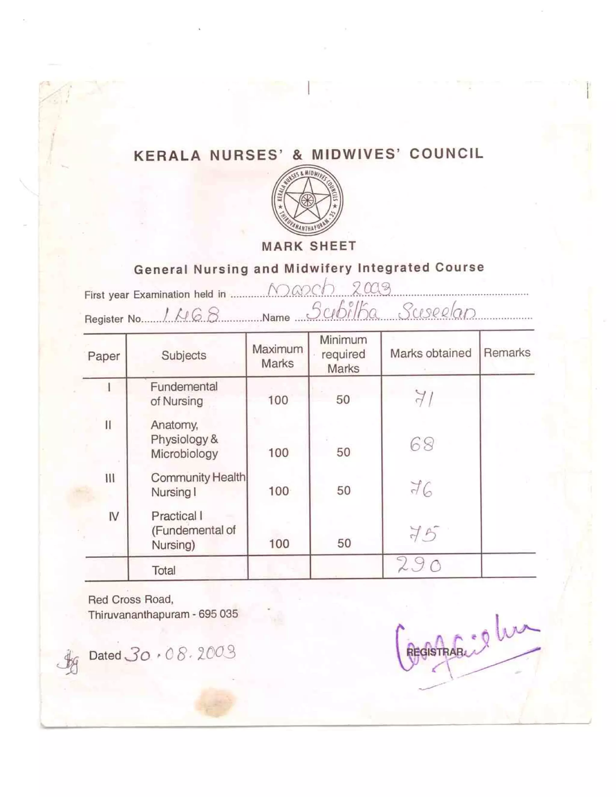 Nursing certificate | PDF