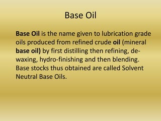 Base Oil | PPTX