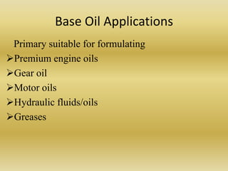 Base Oil | PPTX