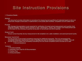 Site Instruction Provision | PPT