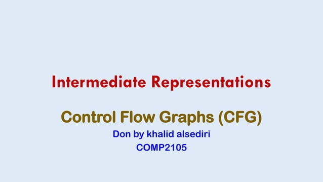 Control Flow Graphs | PPT