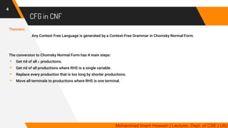 TOC 7 | CFG in Chomsky Normal Form | PDF