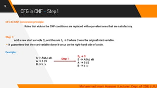 TOC 7 | CFG in Chomsky Normal Form | PDF